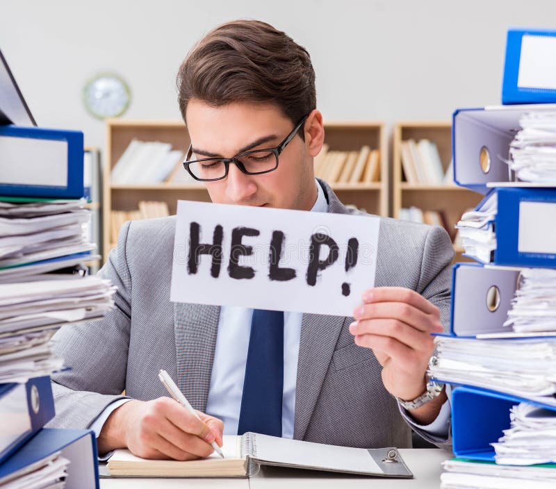 Busy Businessman Asking for Help with Work Stock Photo - Image of ...