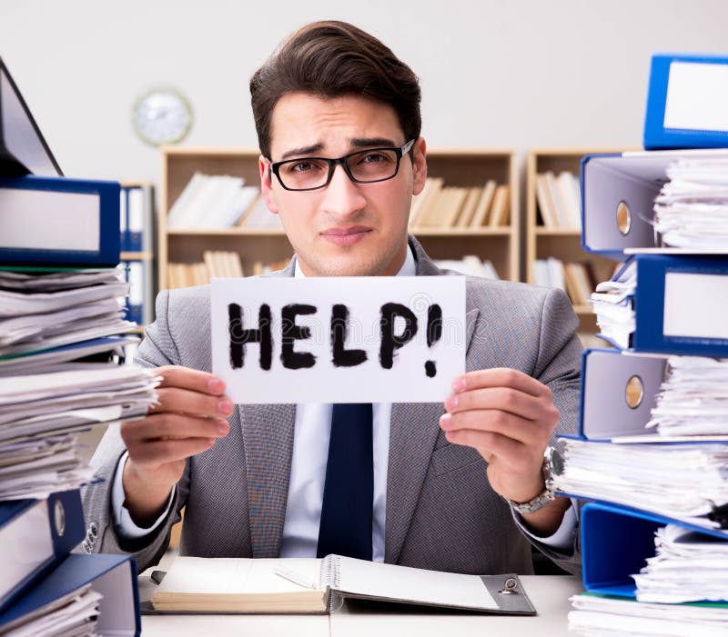 Busy Businessman Asking for Help with Work Stock Photo - Image of boss ...