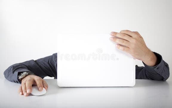 Busy Businessman with Computer Stock Photo - Image of working, employee ...