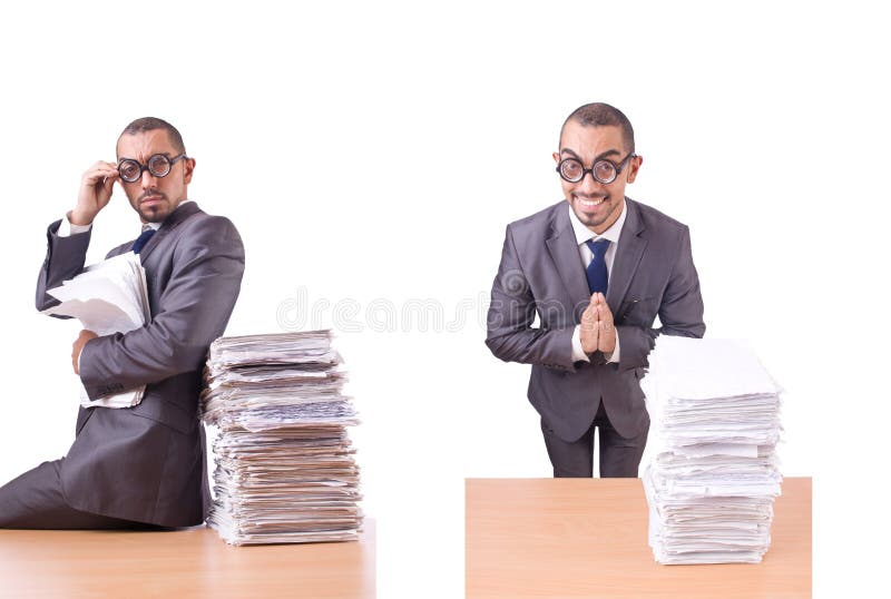 Busy Businessman with Lots of Papers Stock Photo - Image of corporate ...