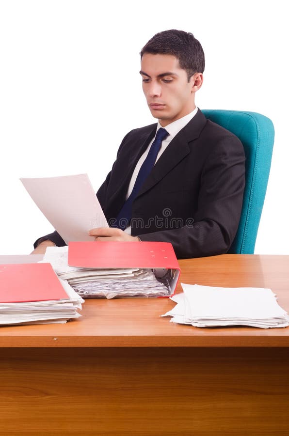 Busy Businessman Under Work Stress Stock Image - Image of corporate ...