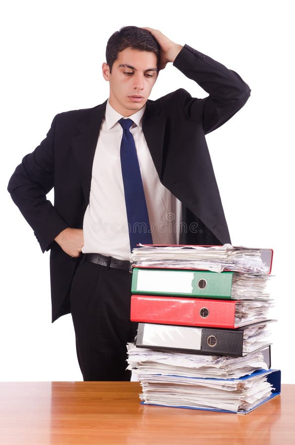 Busy Businessman Under Work Stress Stock Photo - Image of isolated ...