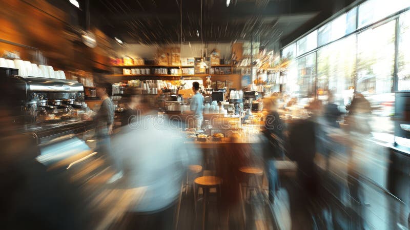 Busy Cafe Interior with Costomer Stock Photo - Image of enjoying, busy ...