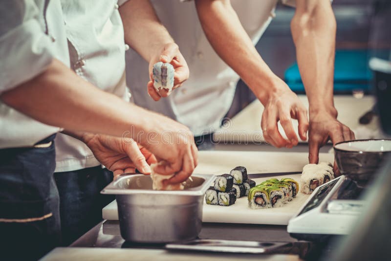 Busy Chef at Work in the Restaurant Kitchen Stock Image - Image of ...