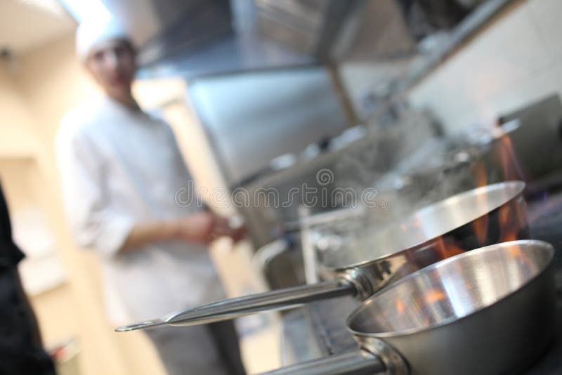 Busy Chefs at Work in the Restaurant Kitchen Stock Image - Image of ...