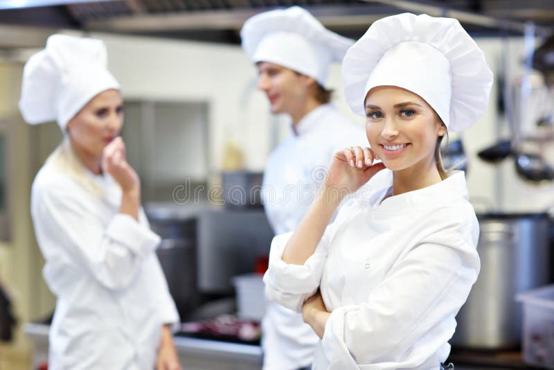 Busy Chefs at Work in the Restaurant Kitchen Stock Photo - Image of ...