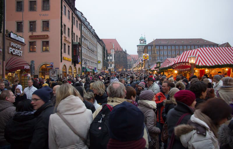 Busy Christmas Market editorial stock photo. Image of christkindlemarkt ...