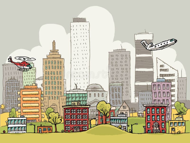 Busy city stock vector. Illustration of city, planet - 32051906