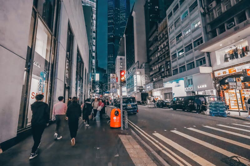 The Busy City Street at Night with Modern Architecture Dec 27 2023 ...