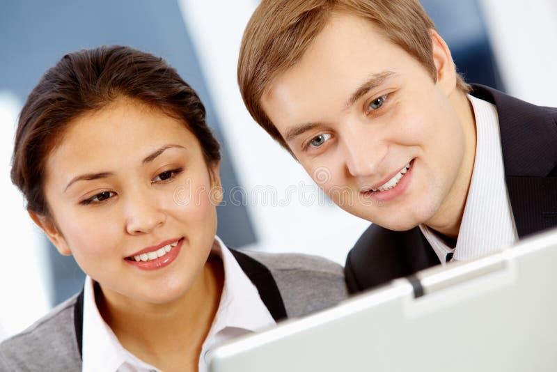 Busy co-workers stock image. Image of people, laptop - 25444315