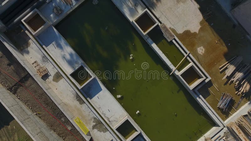 Aerial Video: Concrete Pouring on a Multi-Level Construction Site with ...