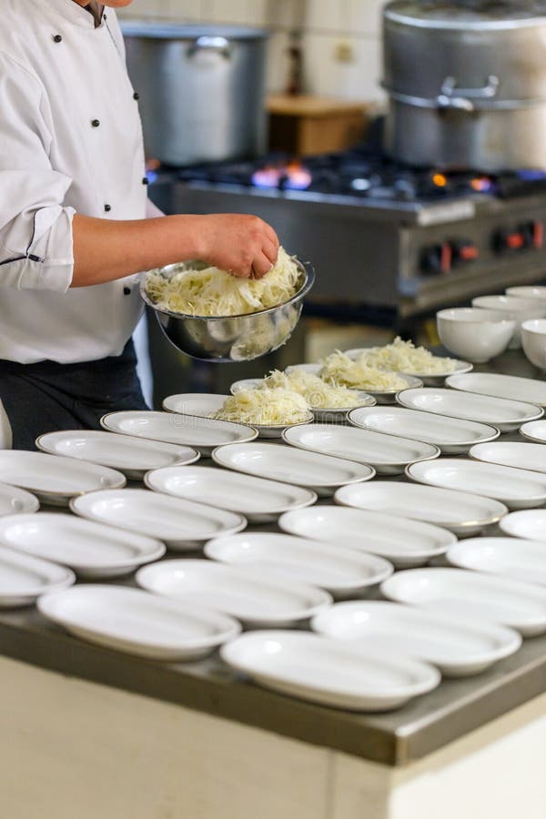 Busy cook at work stock photo. Image of person, served - 91934352