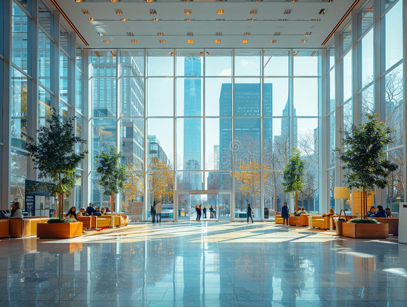 Busy Corporate Office Space Stock Illustration - Illustration of ...