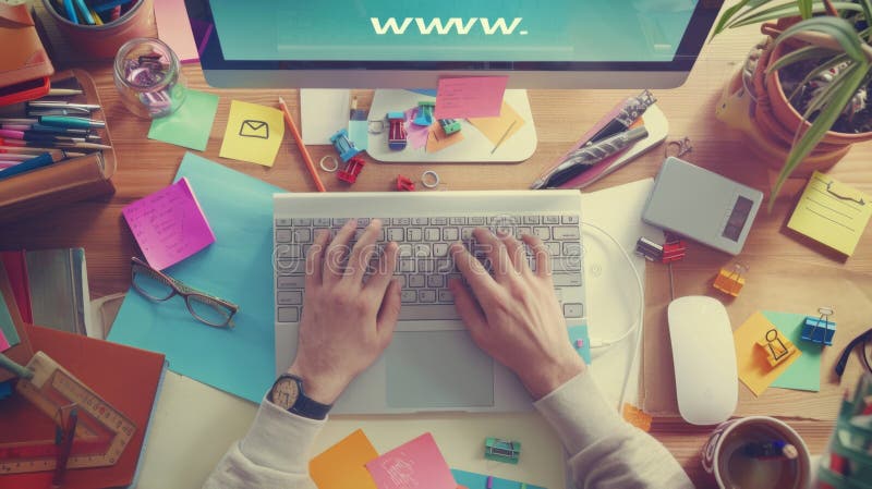 A Busy Creative Professional S Desk. AI Generated Stock Photo - Image ...