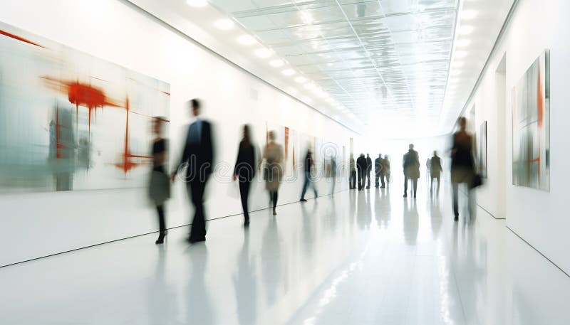 Busy Crowd Rushing through Modern Subway Station Generated by AI Stock ...