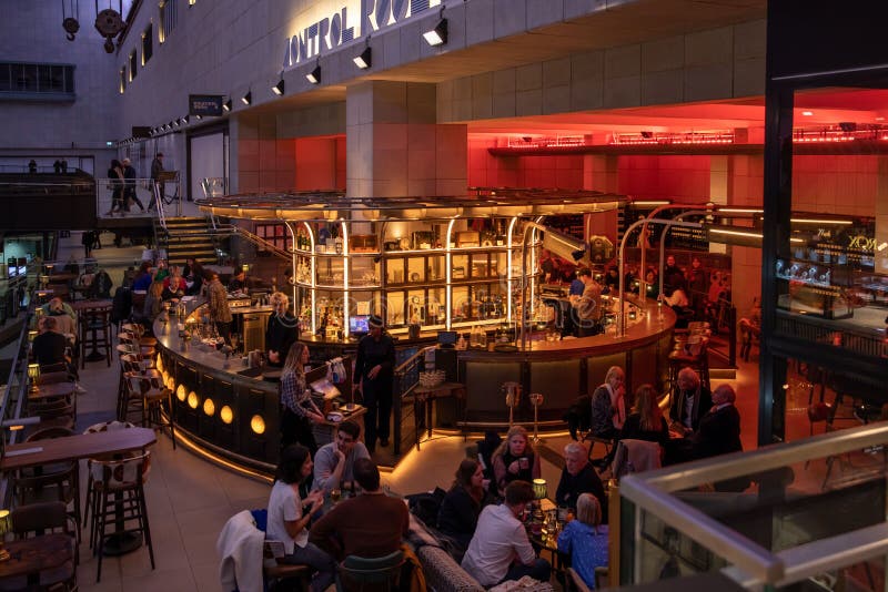 Busy Day at the Control Room B Restaurant in the Evening in London ...