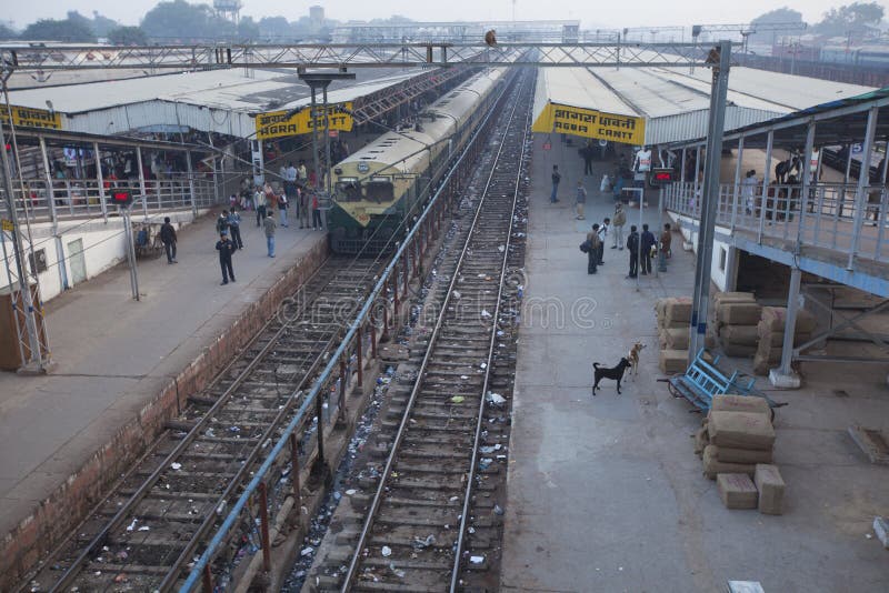 Busy and Dirty Train Station in Agra, India Editorial Photo - Image of ...