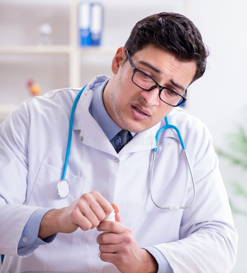 Busy Doctor with Too Much Work in Hospital Stock Photo - Image of ...