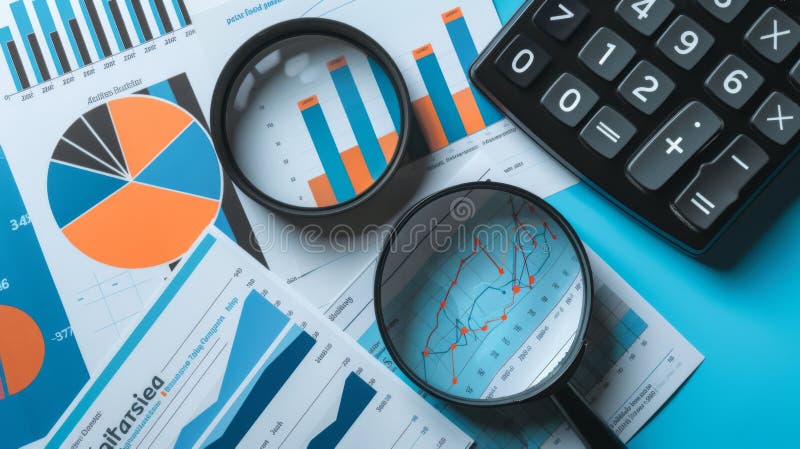 A Busy Financial Analyst S Desk. AI Generated Stock Photo - Image of ...