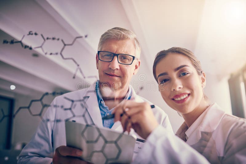 We are always Busy with Formulas and Equations. Portrait of Two Focused ...