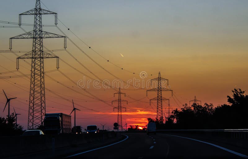 Freeway Sunset stock photo. Image of auto, travel, speed - 1550588