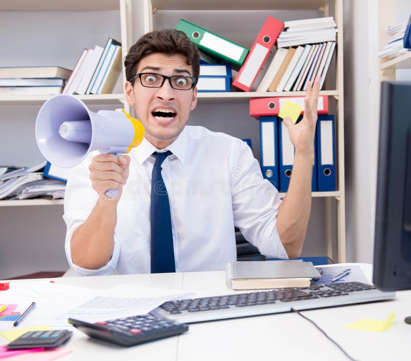 Busy Frustrated Businessman Angry in the Office Stock Photo - Image of ...