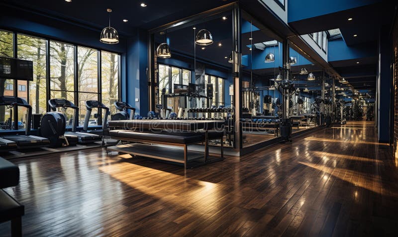 Busy Gym with Various Machines and Equipment Stock Photo - Image of ...