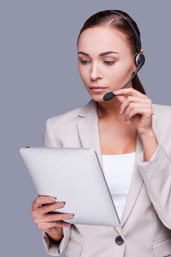 Operator at work. stock photo. Image of laptop, confident - 41192546