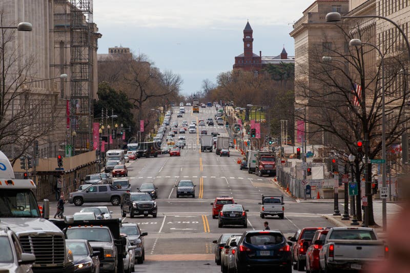 Busy Highway in Downtown Washington DC Editorial Image - Image of city ...