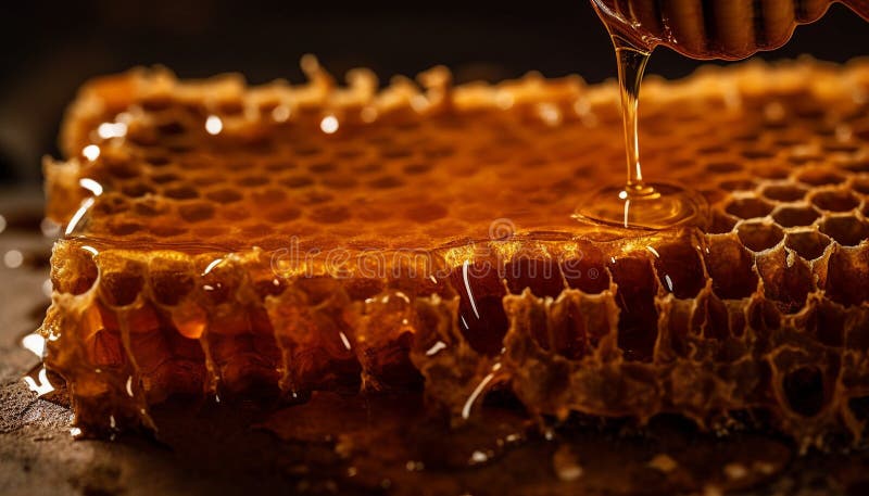 Busy Honey Bees Working in Hexagonal Cells Generated by AI Stock ... Busy Honey Bees Working in Hexagonal Cells Generated by AI Stock ...