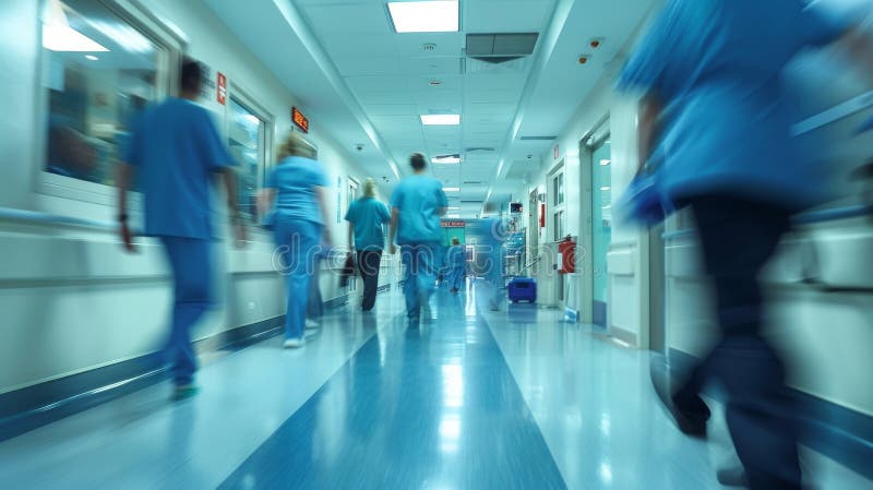 A Busy Hospital Emergency Room with Doctors and Nurses Working Stock ...