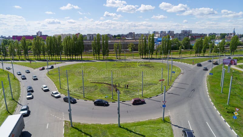Busy Intersection with Cars and Trucks on the Road Editorial Image ...