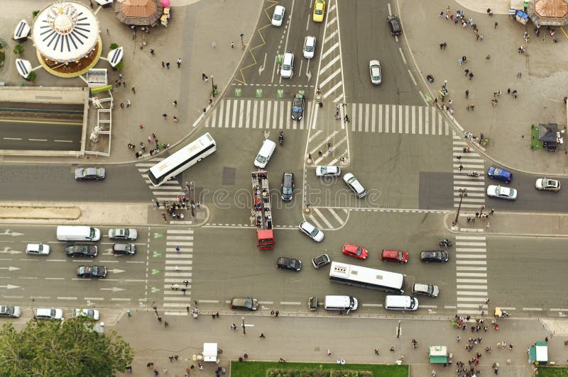 Busy Intersection Seen from Above Stock Photo - Image of europe ...