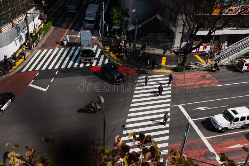 Busy Intersection in Shibuya District, Tokyo, Japan, 04th March 2024 ...