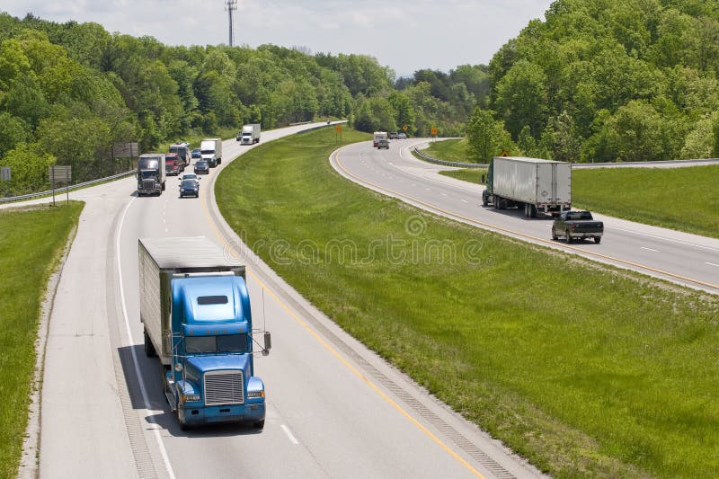 Busy Interstate Traffic 2 stock image. Image of horizontal - 50150675