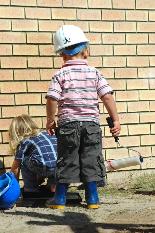 Two Little Boys Enjoying Their Childhood Stock Image - Image of cute ...