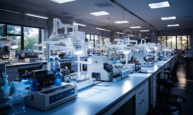 Busy Lab Filled with Various Equipment Stock Photo - Image of ...