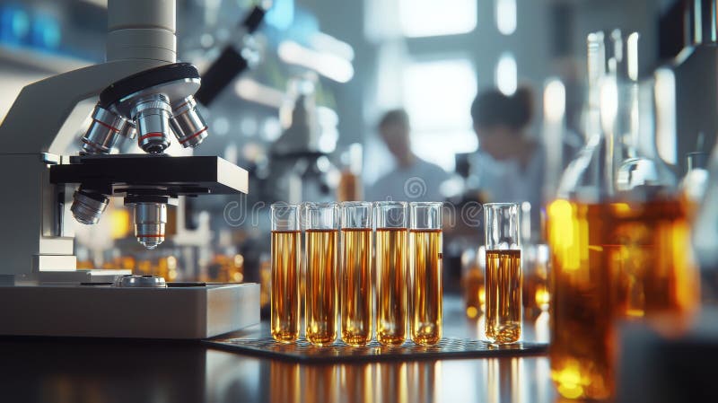 It is a Busy Laboratory with a Microscope and Glassware Displaying ...