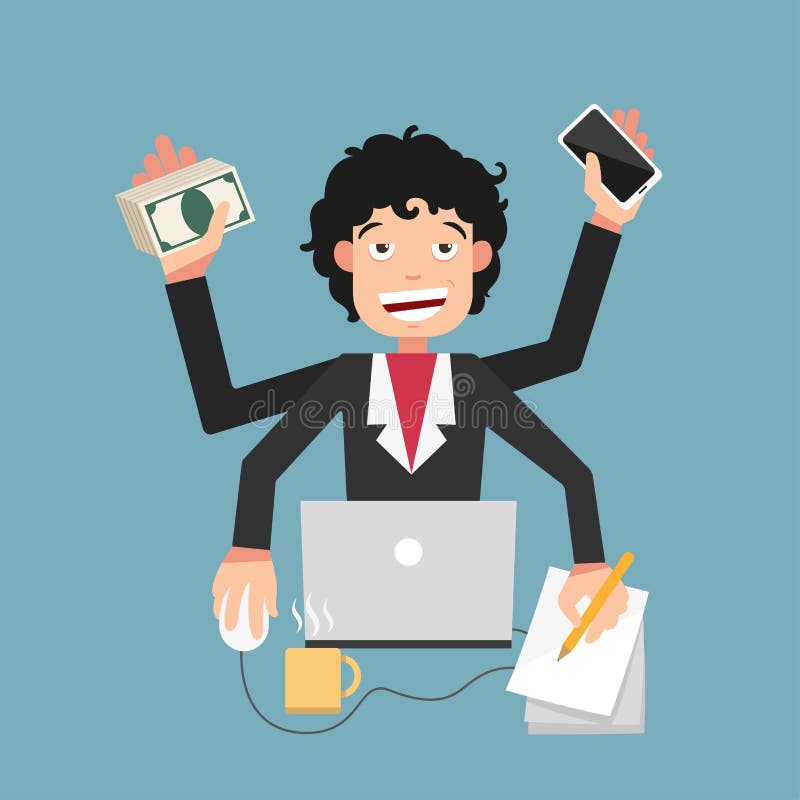 Busy Businessman stock vector. Illustration of multi - 35918296