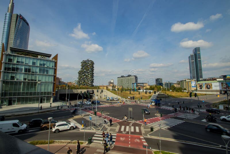 A Busy Main Road Junction in Milan Editorial Photography - Image of ...