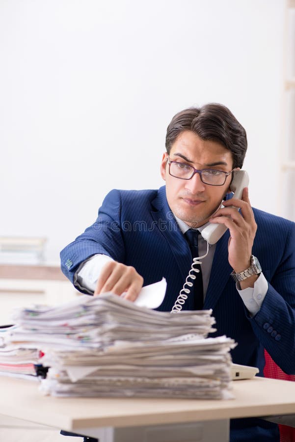 The Busy Man Complaining about His Workload Stock Image - Image of ...