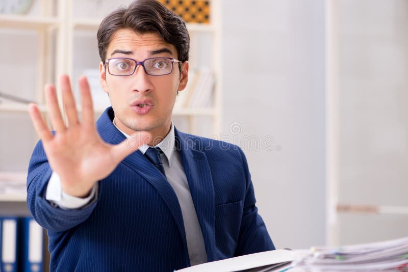 The Busy Man Complaining about His Workload Stock Image - Image of ...