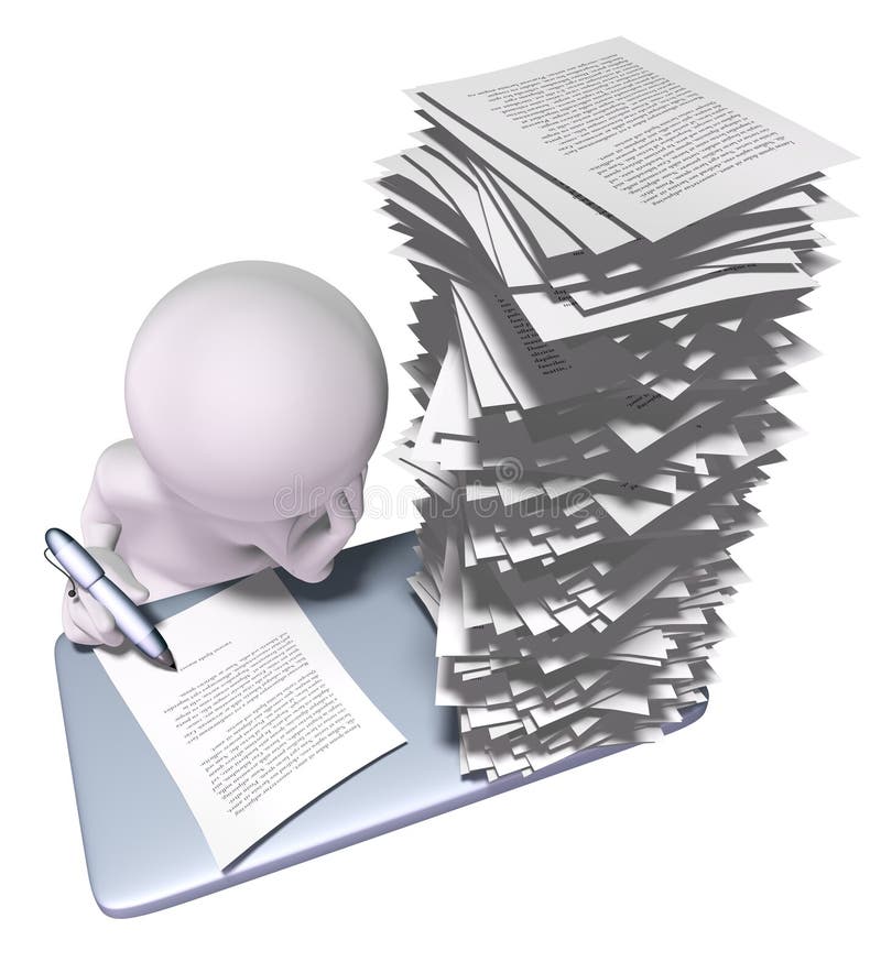 Busy Man with a Lot of Work To Do Stock Illustration - Illustration of ...