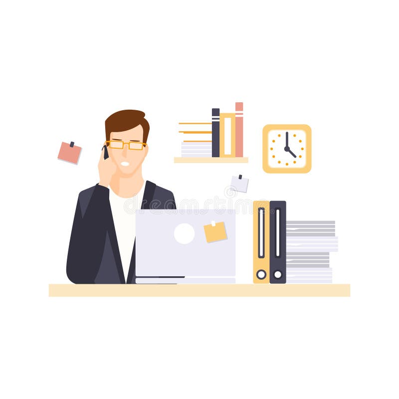 Busy Office Worker Stock Illustrations – 13,173 Busy Office Worker ...