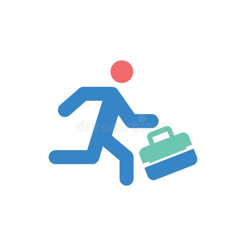 Busy Man Vector Icon Logo Design Stock Vector - Illustration of ...