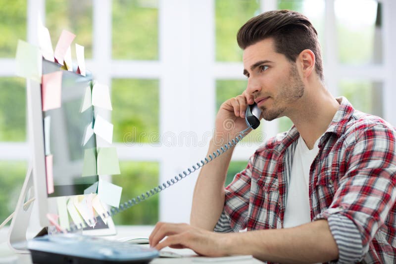 Busy man working stock image. Image of cheerful, corporate - 62370181