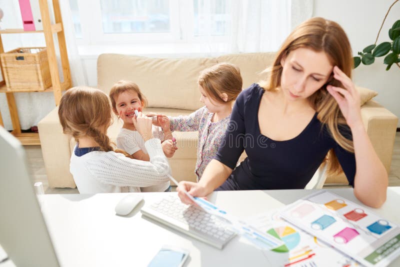 Busy Manager Working at Home Stock Photo - Image of face, laughing ...