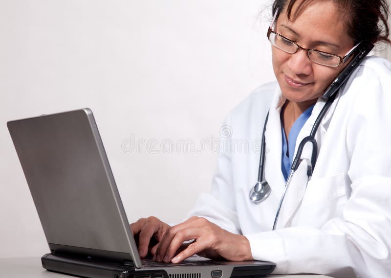 Busy medical secretary stock photo. Image of asian, girl - 15596568