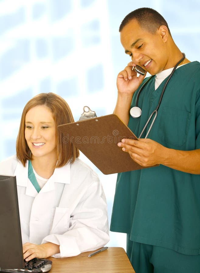 Busy Medical Staff Doing Various Things Stock Image - Image of medical ...