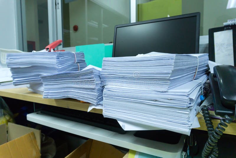 Busy, Messy and Cluttered Workplace, Full of Documents Stock Photo ...